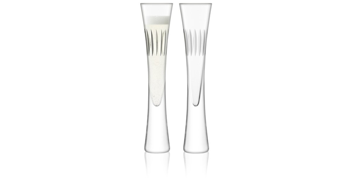 LSA Moya Cut Champagne Flutes 170ml Gift Box