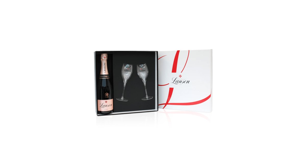 Buy Lanson Le Rosé Champagneand 2 Flute Gift Set